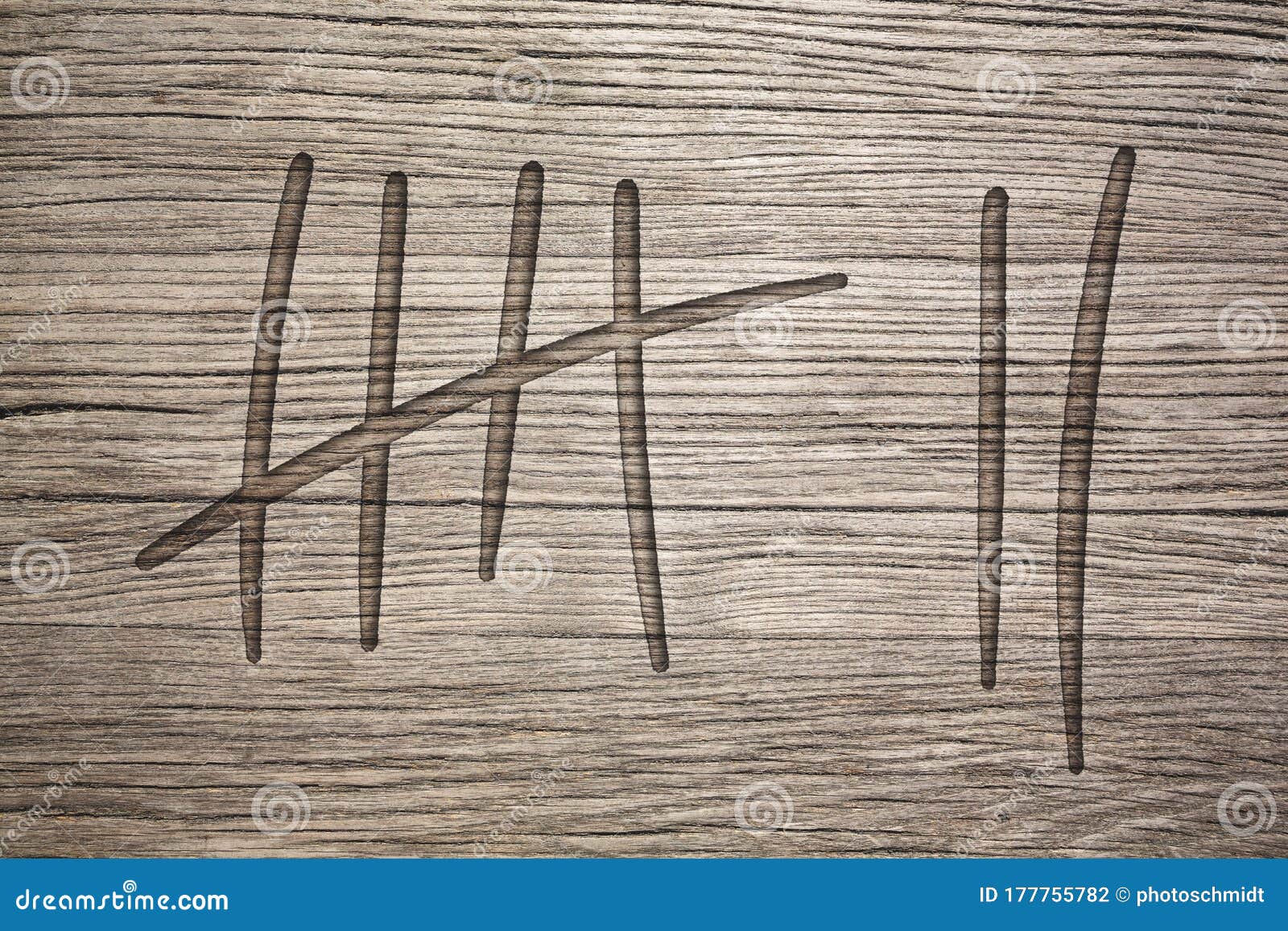 Markings in Wood for Counting Stock Photo - Image of tracking, markings ...