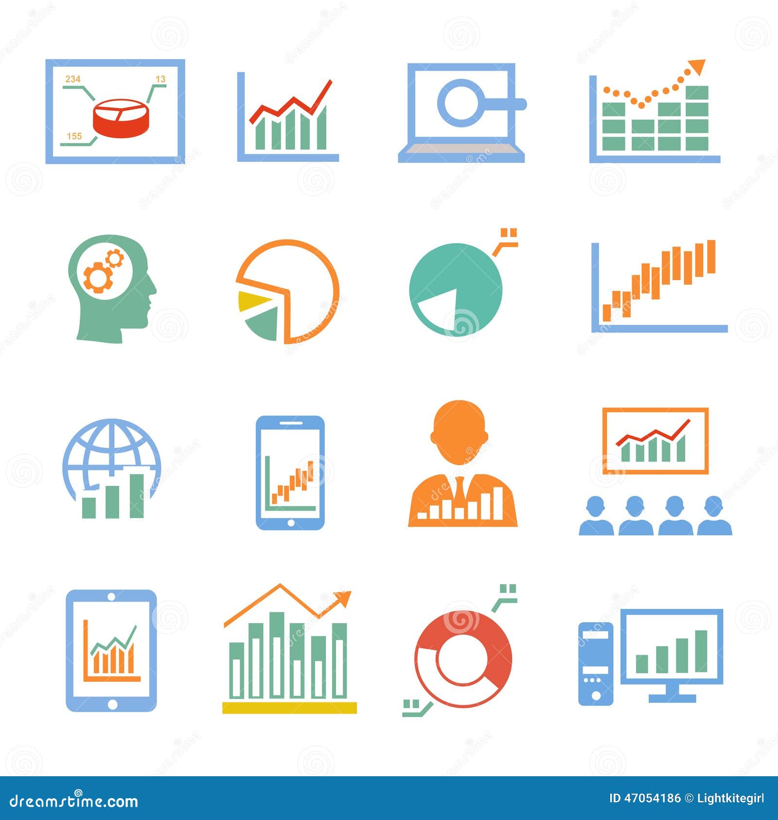 Marknadsanalys, Diagramsymboler Vektor Illustrationer - Illustration av ...
