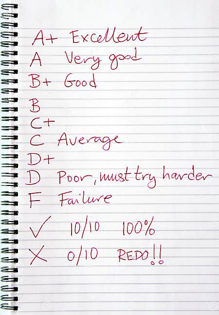 Marks and grades. stock image. Image of excellent, school - 6186277