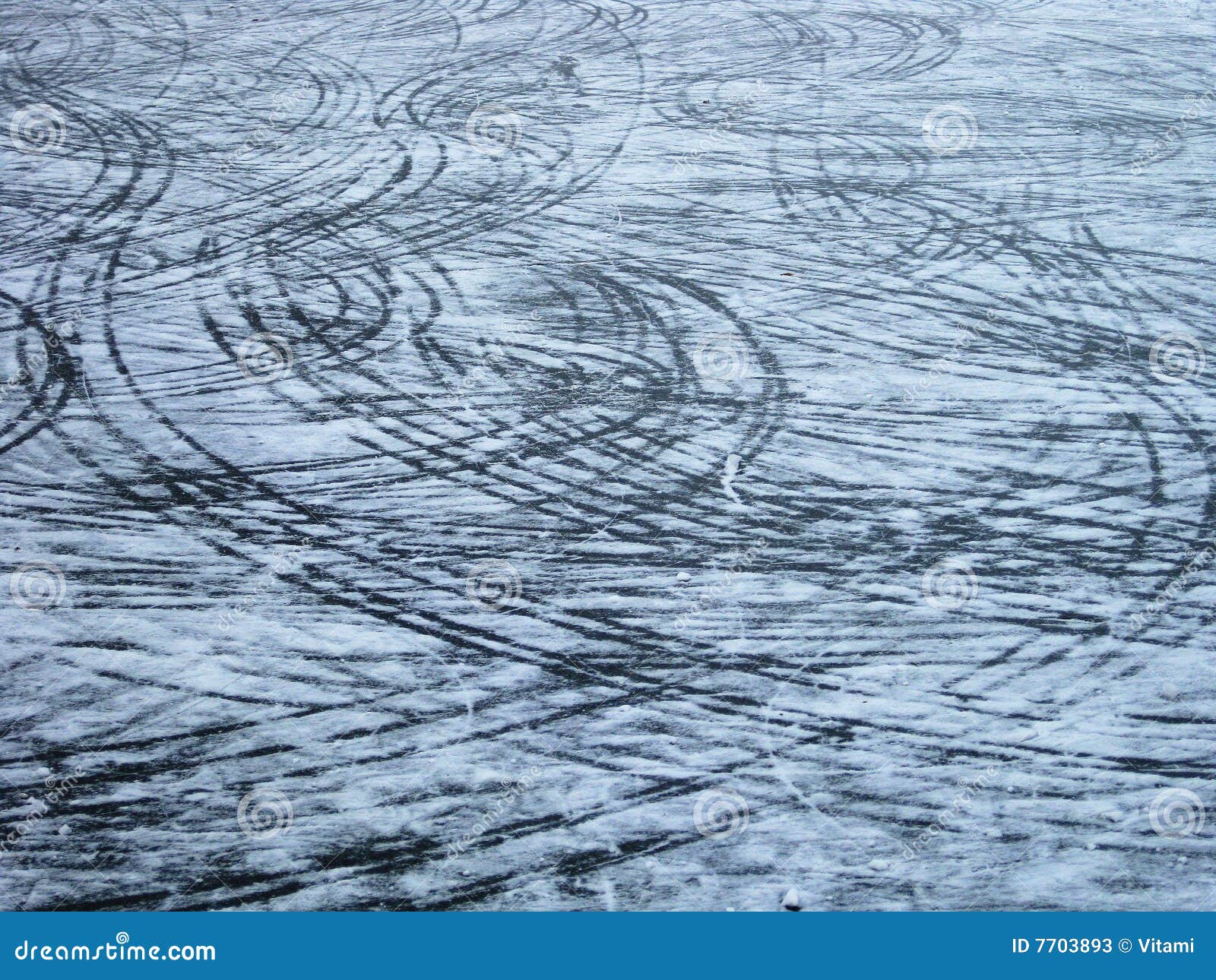 Marks on the ice stock image. Image of sled, black, water - 7703893