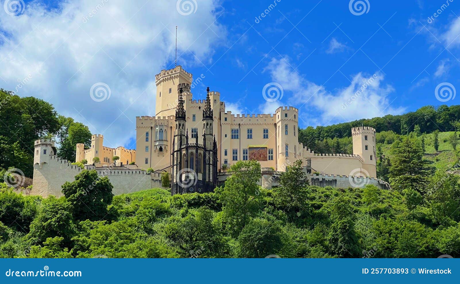 Marksburg Castle Surrounded by Forest, Germany Stock Image - Image of ...