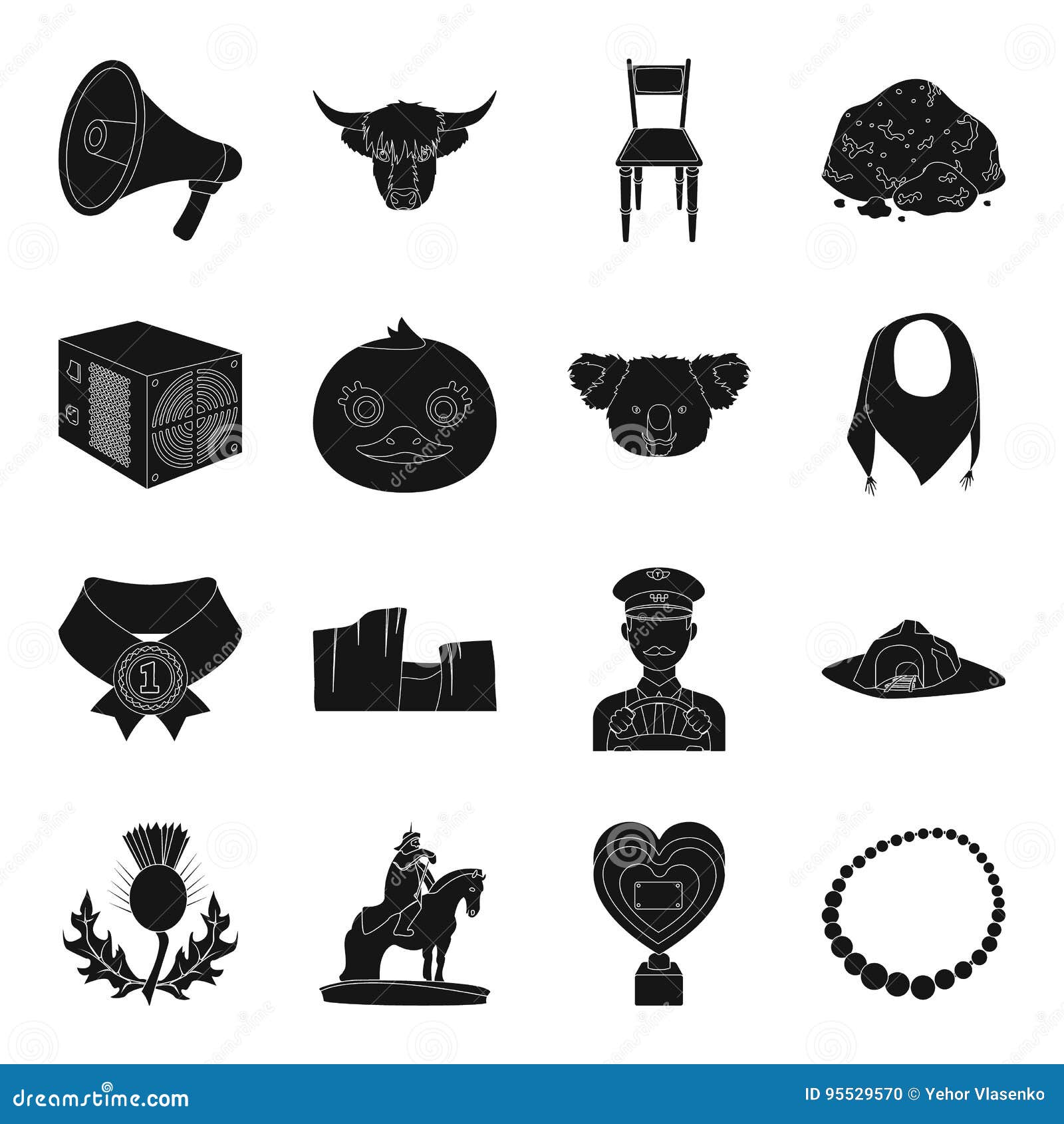 Markstein, Computer, Tier Und Andere Netzikone in Der Schwarzen Art ...