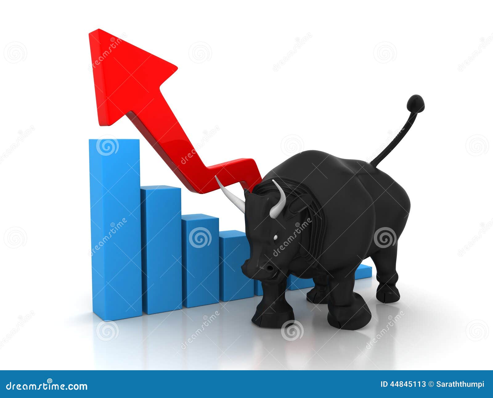 Marktdiagramm mit Stier stock abbildung. Illustration von prognose ...