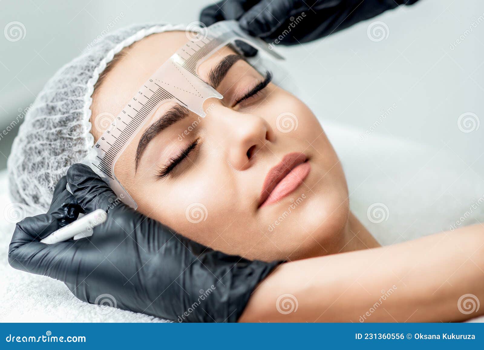 Markup with Ruler on Brows. Stock Photo - Image of care, face: 231360556