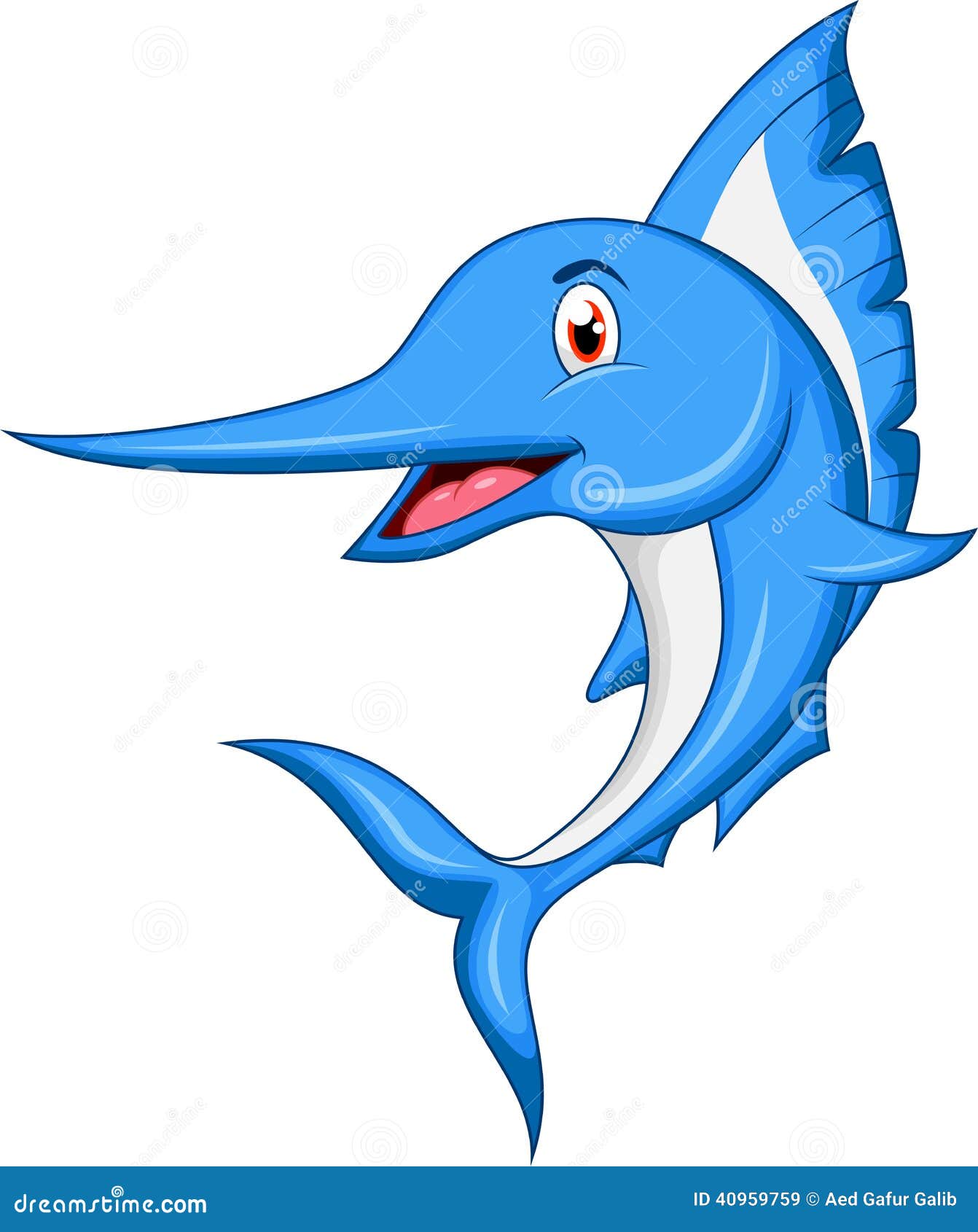 Marlin fish cartoon stock vector. Illustration of seafood - 40959759