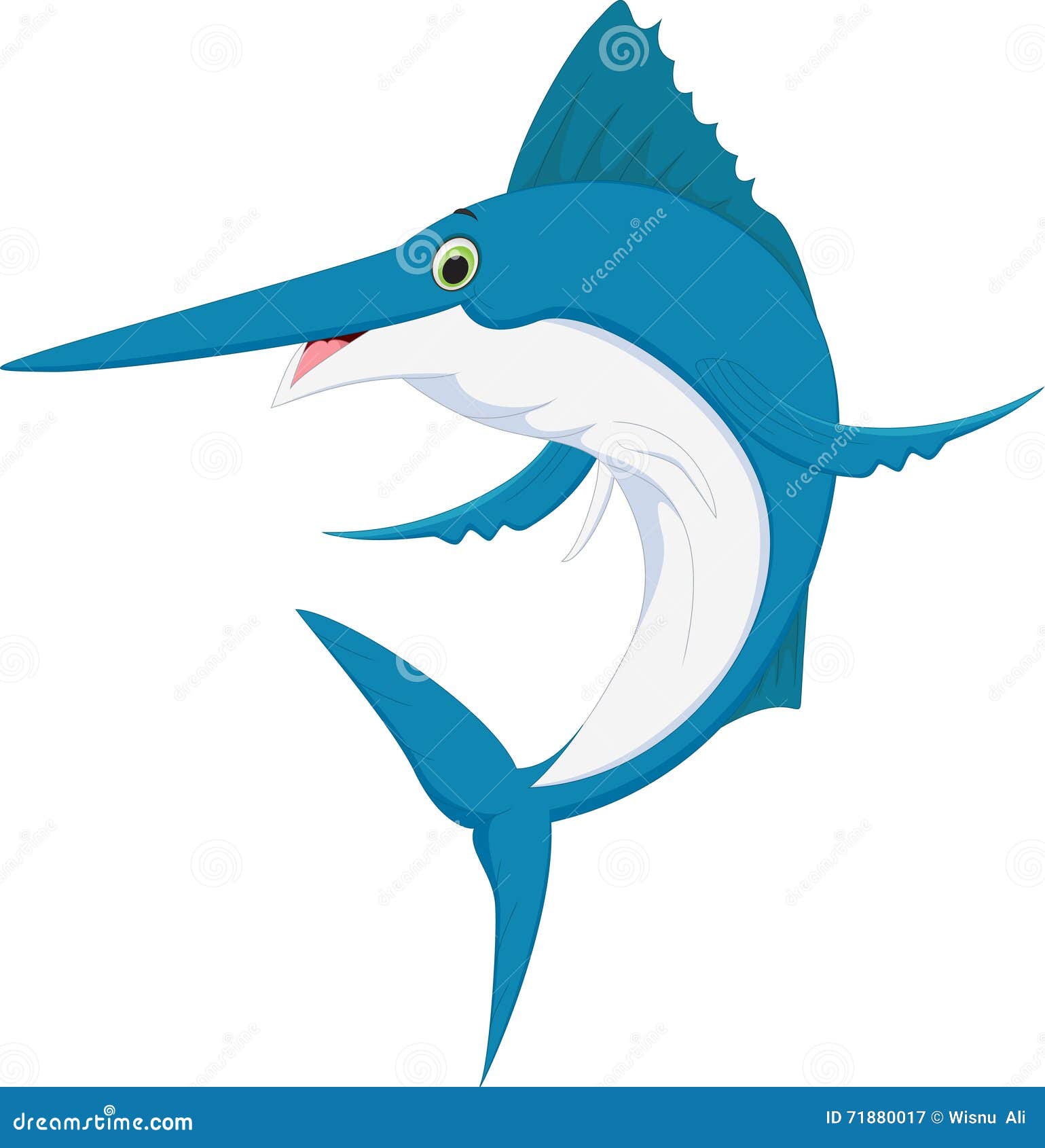 Marlin fish cartoon stock vector. Illustration of animal - 71880017