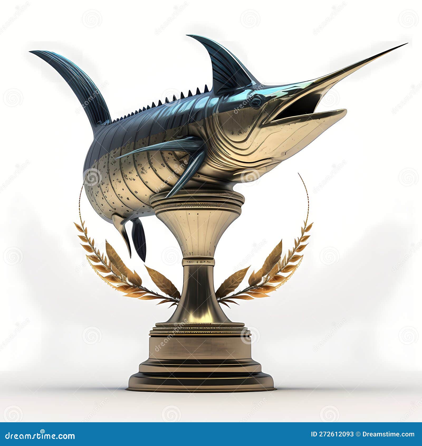 Marlin Fish 3D Trophy. Generative AI Stock Illustration - Illustration ...