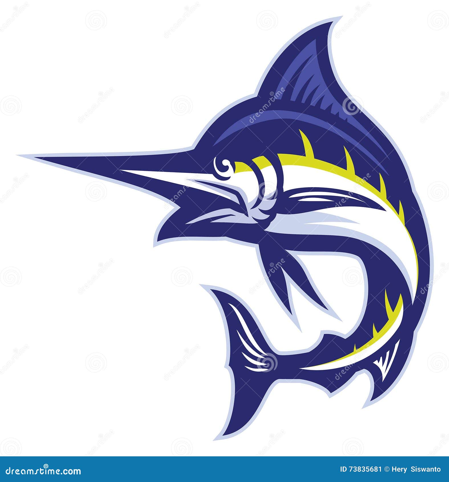 Marlin fish mascot stock vector. Illustration of adventure - 73835681