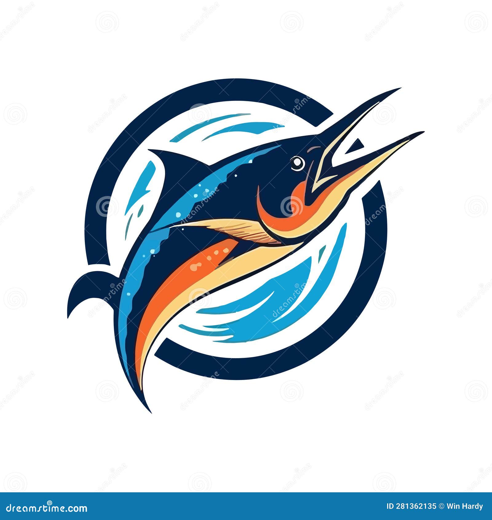 Marlin Logo Illustration Vector Design Template Stock Vector ...