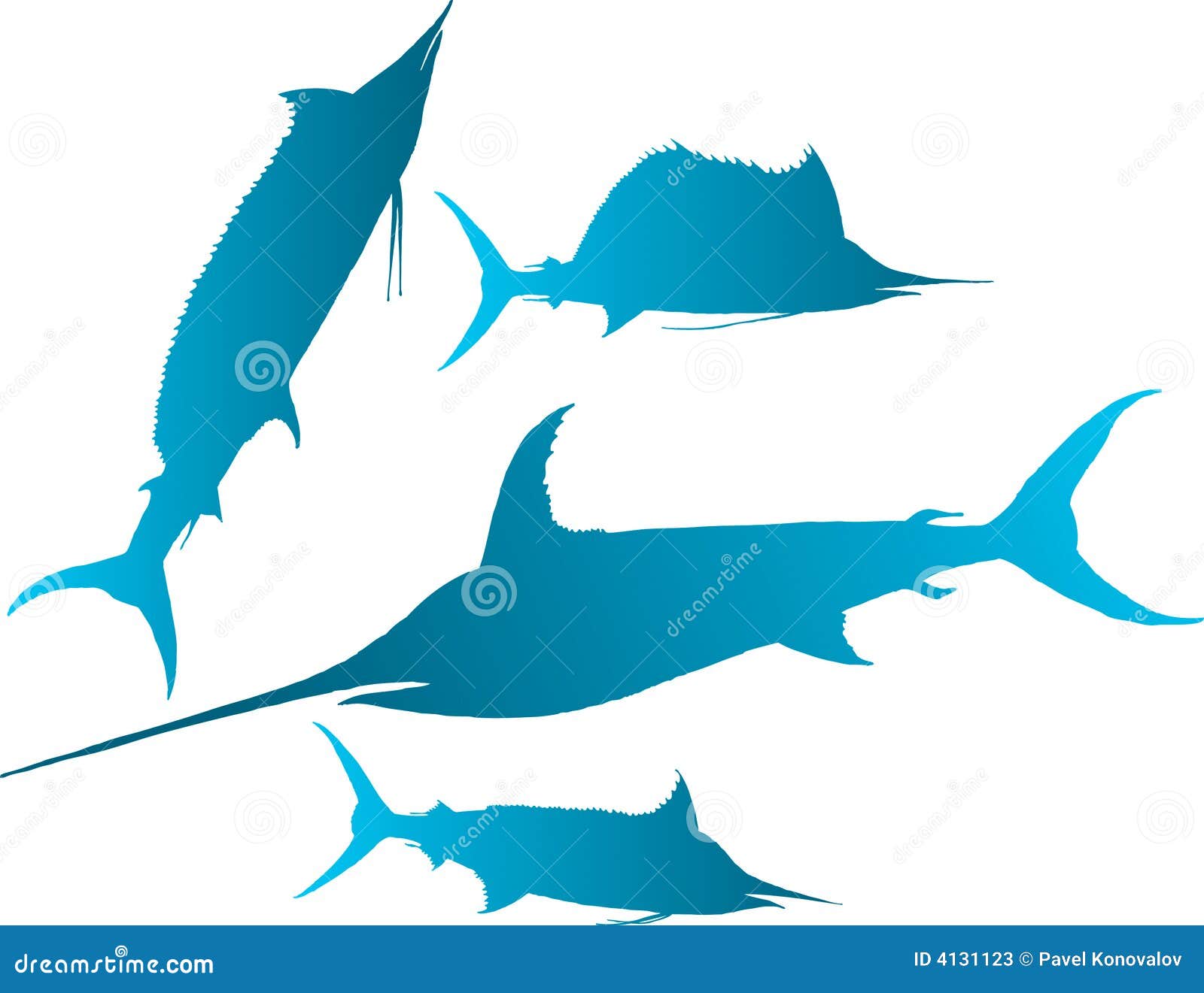 Marlin, sailfish vector stock vector. Illustration of painting - 4131123