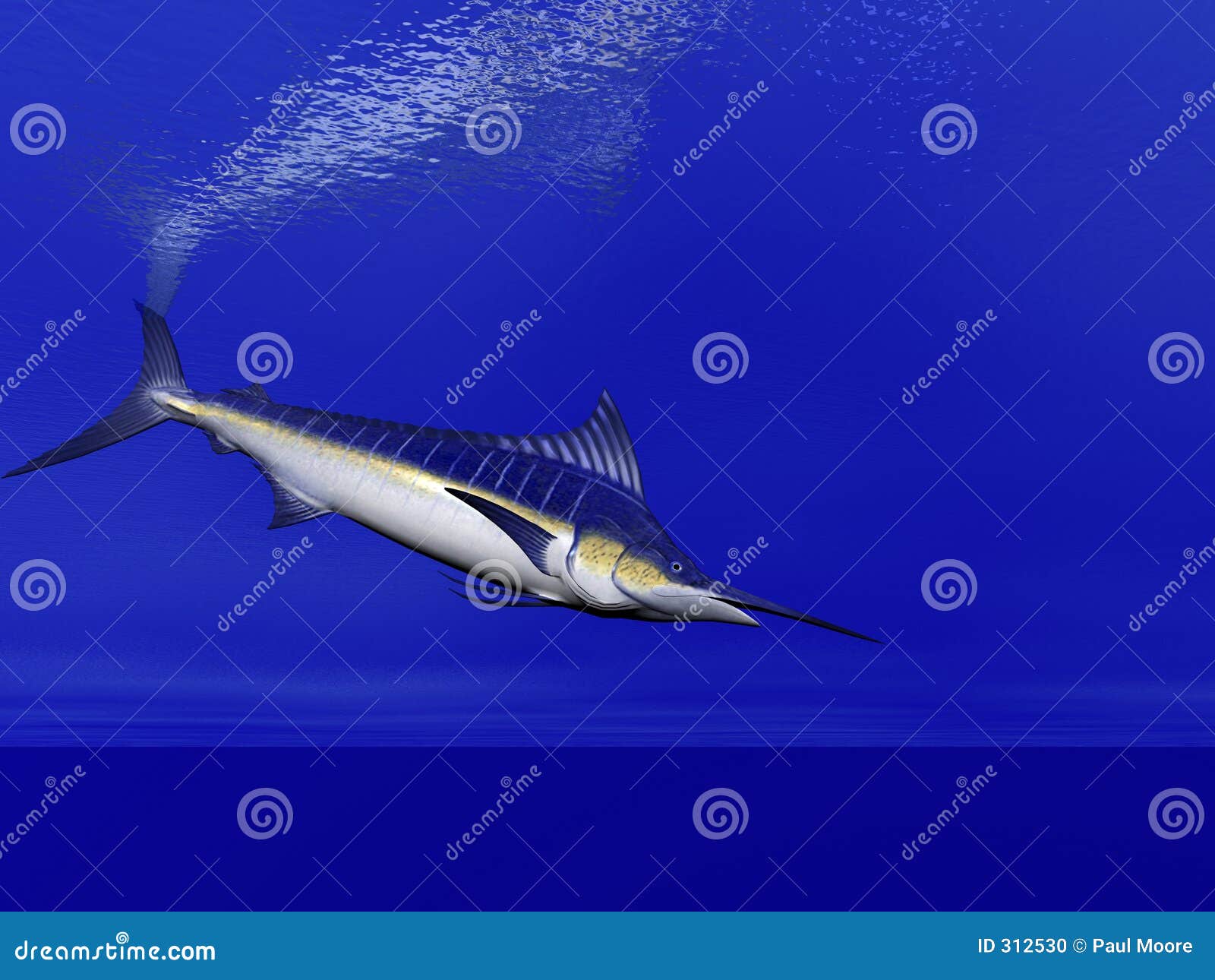 Marlin Swimming stock illustration. Illustration of seafood - 312530
