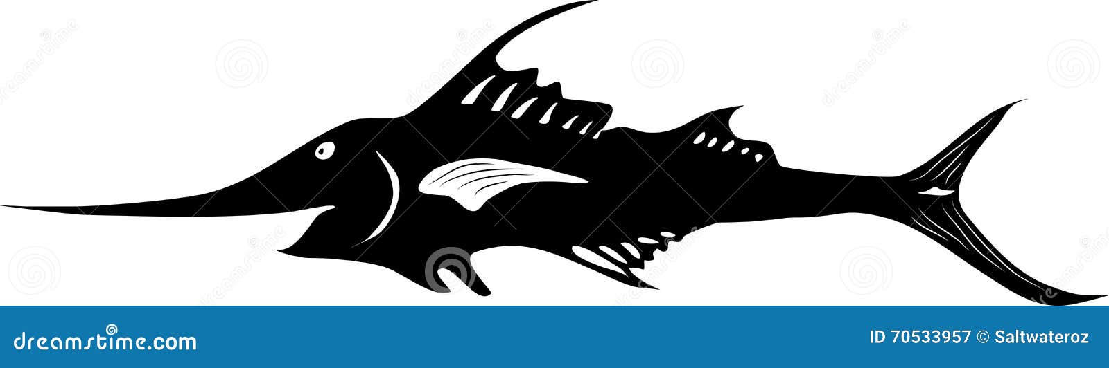 Marlin Vector ilustración del vector. Ilustración de blanco - 70533957