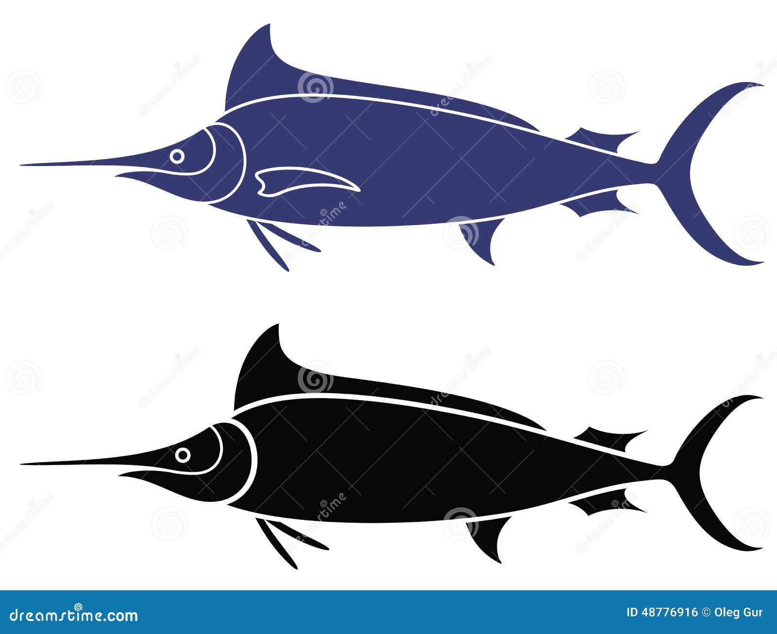 Marlin stock vector. Illustration of ocean, vector, element - 48776916