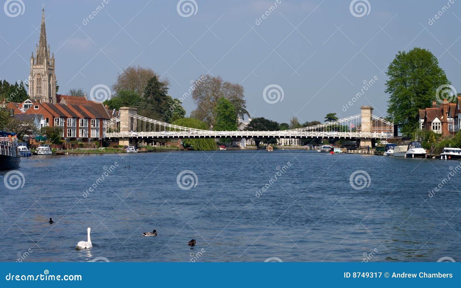 Marlow on the Thames stock image. Image of britain, summer - 8749317