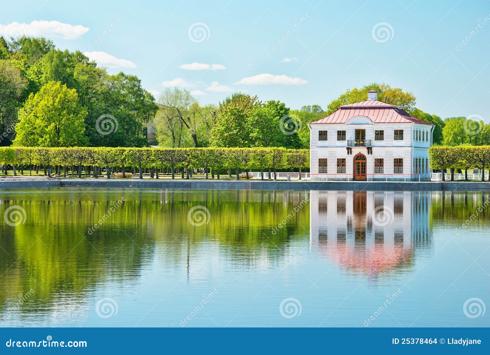 Marly Palace on the Bank of Pond in Peterhof Stock Photo - Image of ...