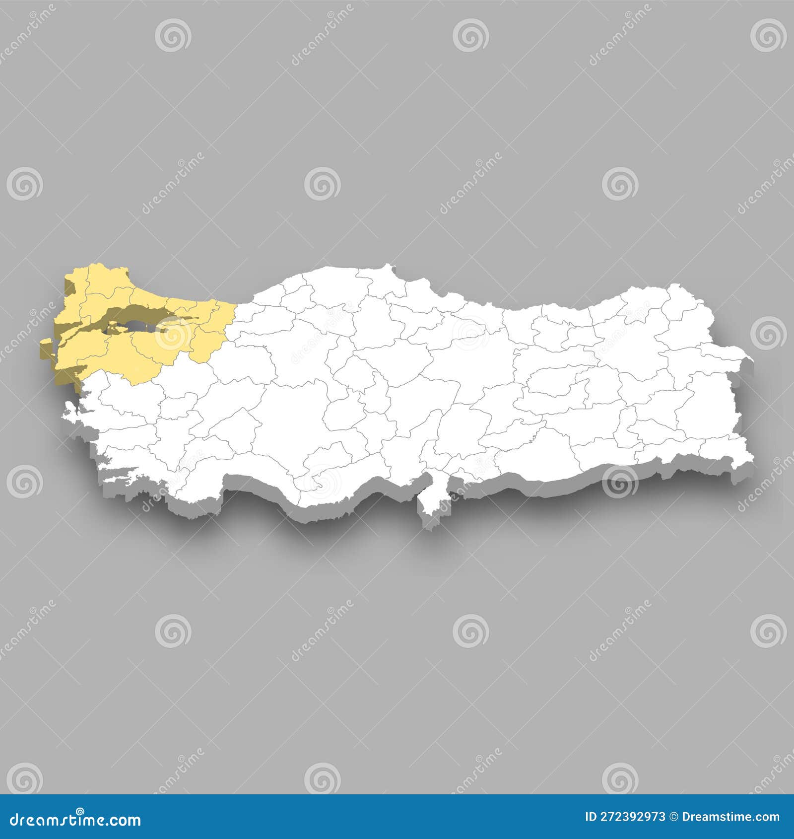 Marmara Region Location within Turkey Map Stock Illustration ...