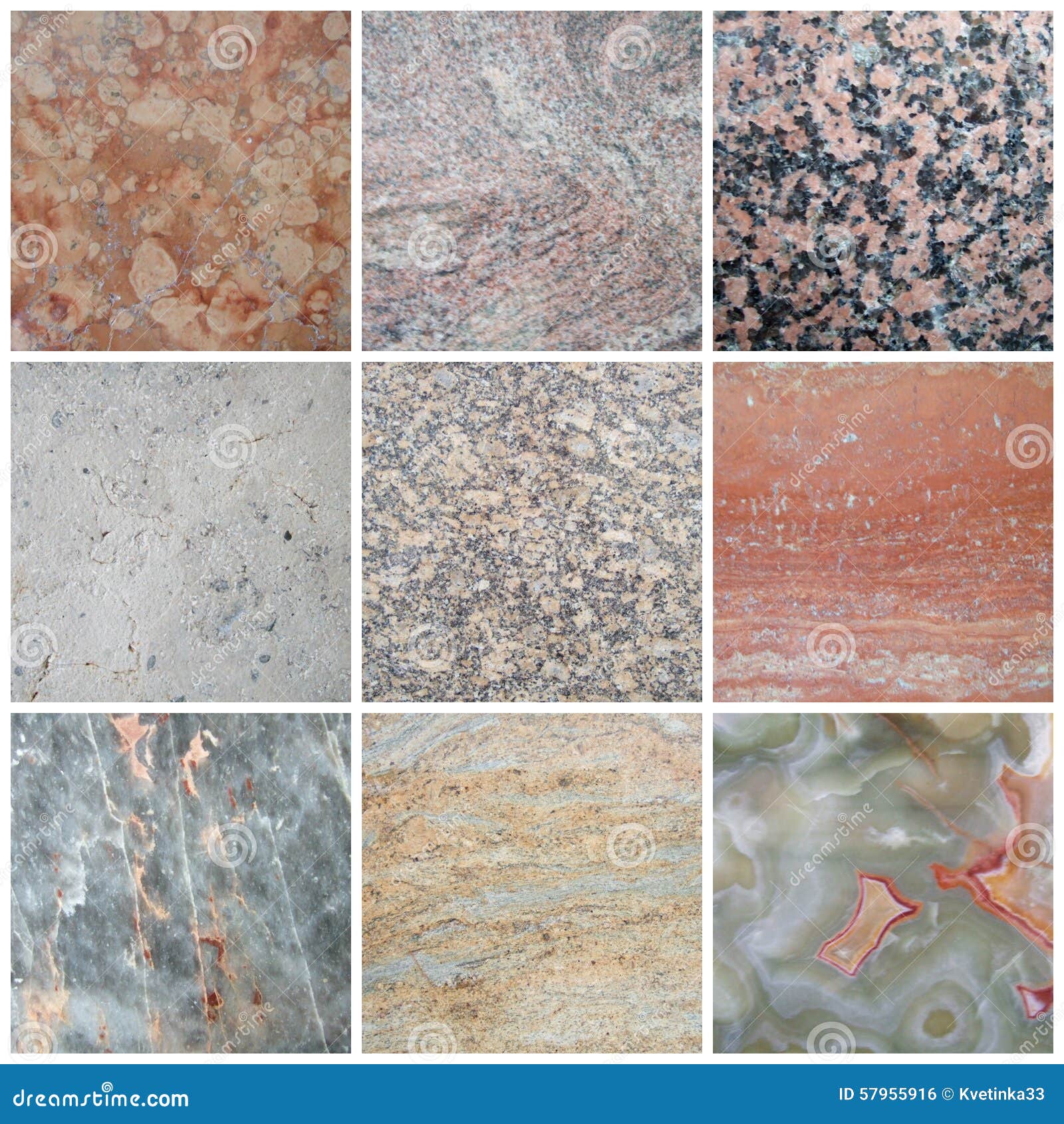 Marmeren Beeldcollage Met Verschillende Texturen Stock Foto - Image of ...