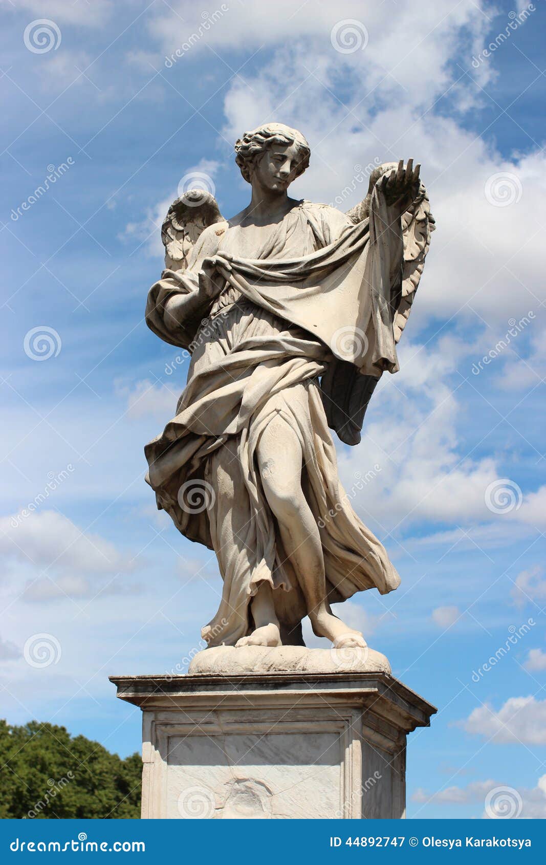 Marmeren Standbeeld Van Engel Van Sant'Angelo Bridge Stock Afbeelding ...