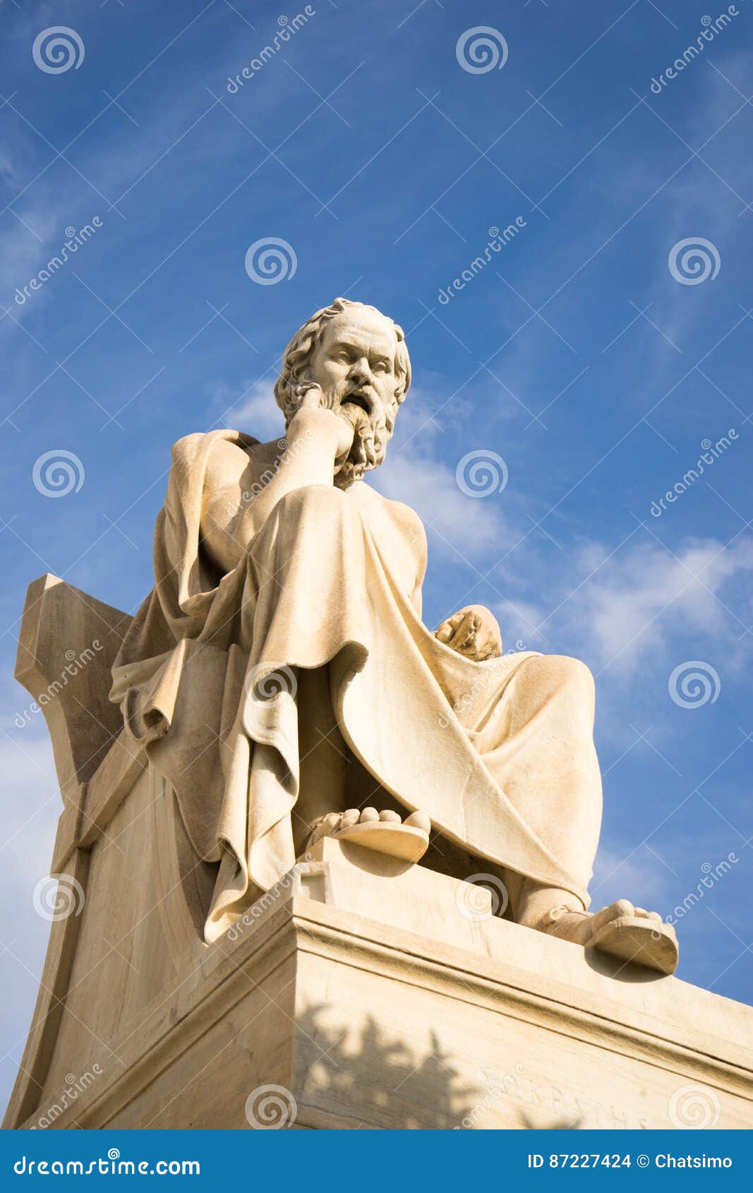 Marmorstatue Des Altgriechischen Philosophen Socrates Stockfoto - Bild ...