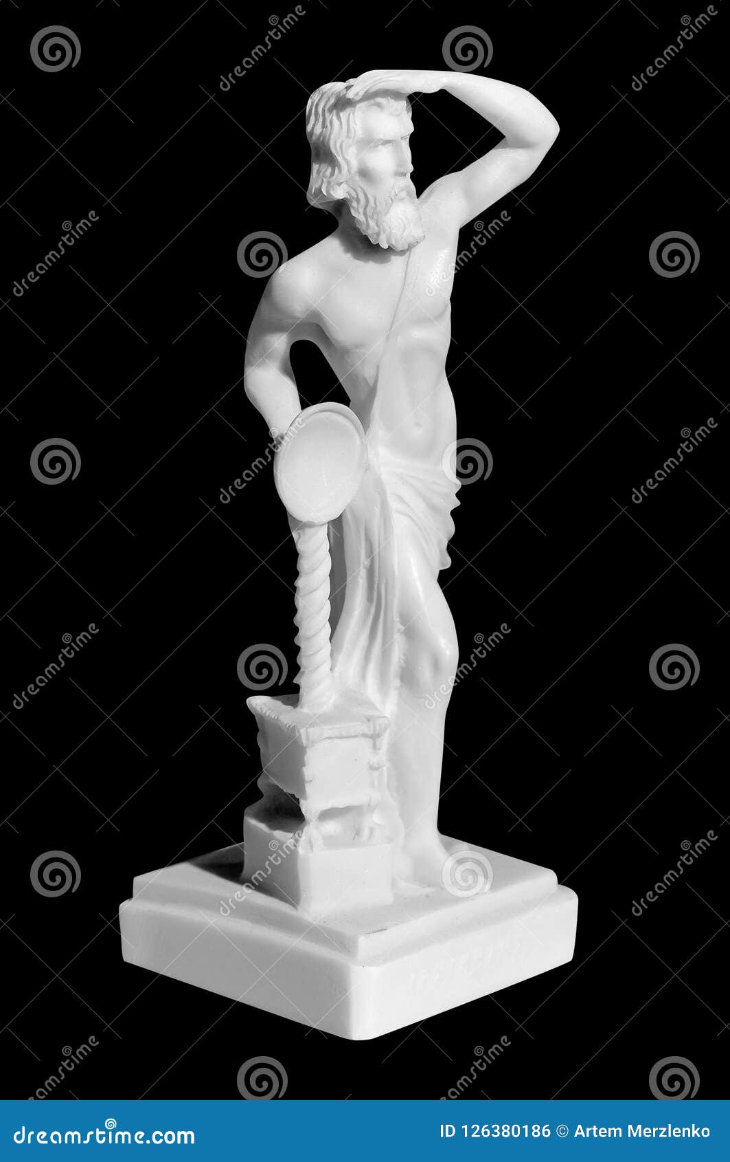 Marmorstatue Eines Mannes Auf Einem Schwarzen Hintergrund Stockfoto ...