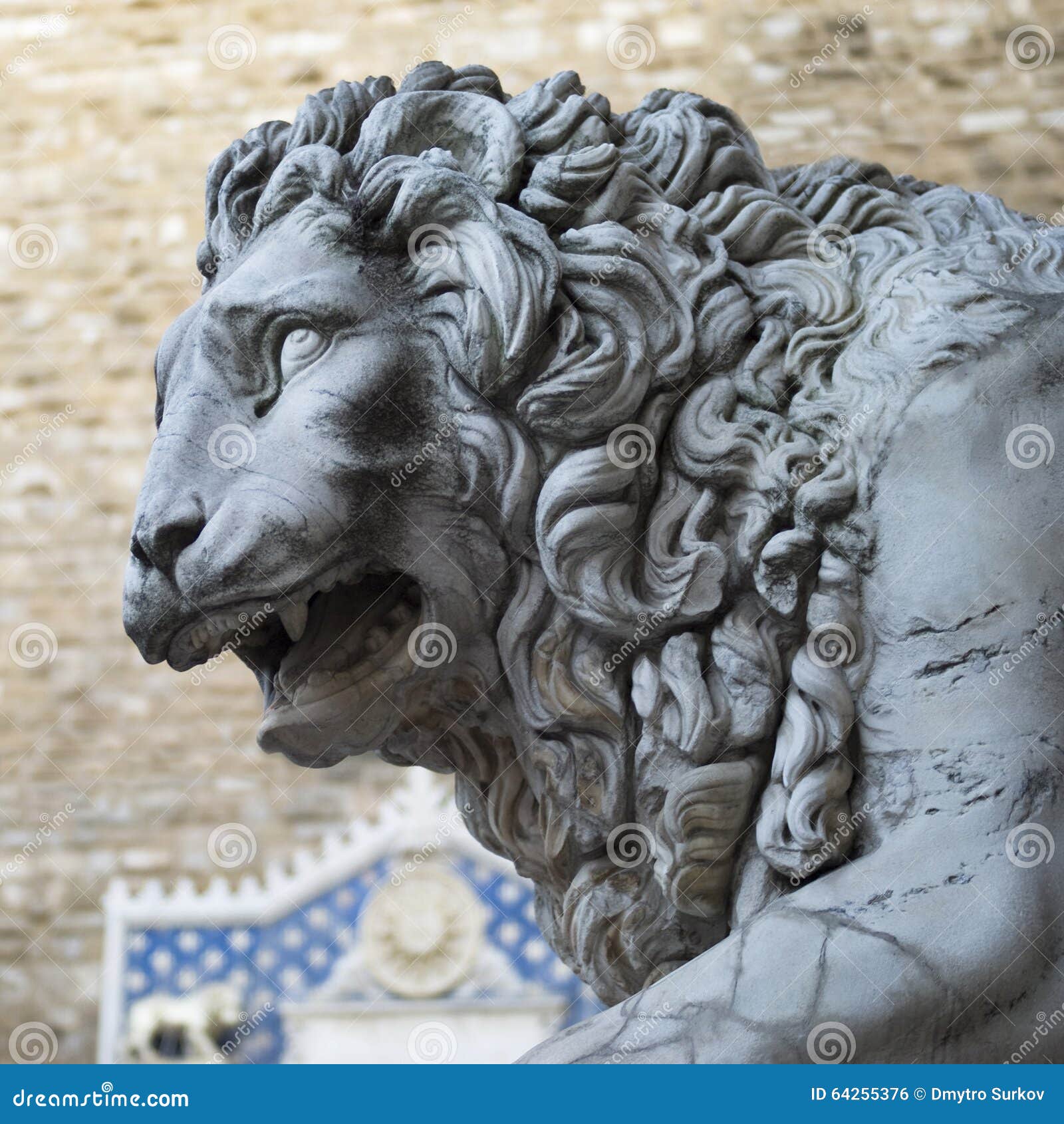 Marmorstaty Av Lejonet, Florence Arkivfoto - Bild av bygganden ...