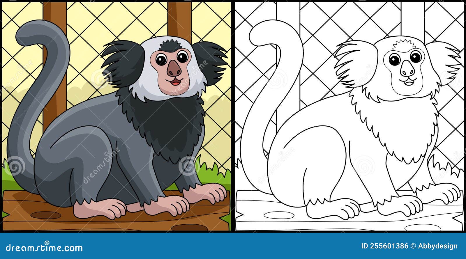 Marmoset Animal Coloring Page For Kids Cartoon Vector | CartoonDealer ... Marmoset Animal Coloring Page For Kids Cartoon Vector | CartoonDealer ...