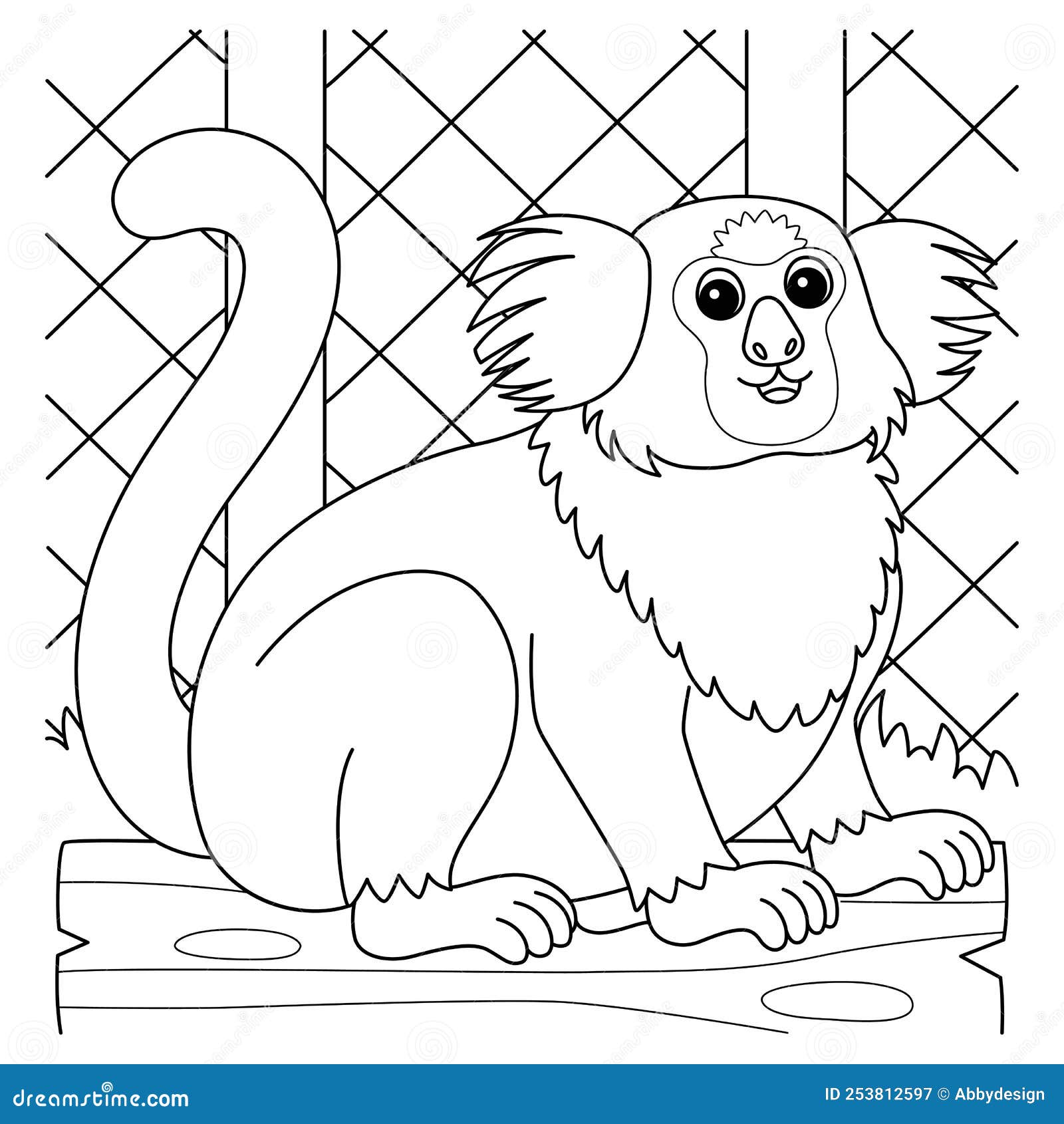 Marmoset Animal Coloring Page for Kids Stock Vector - Illustration of ... Marmoset Animal Coloring Page for Kids Stock Vector - Illustration of ...