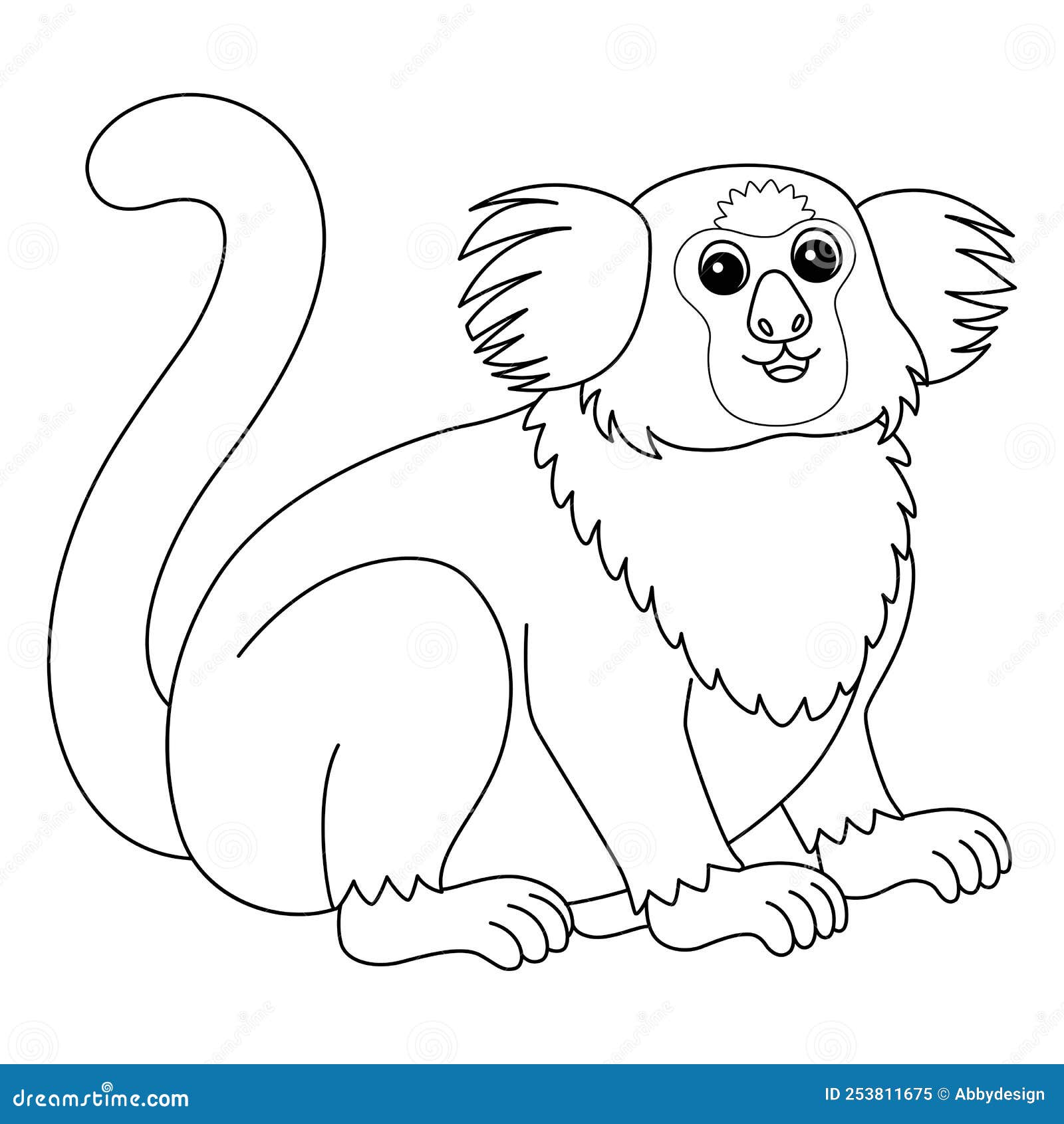 Marmoset Animal Isolated Coloring Page for Kids Stock Vector ... Marmoset Animal Isolated Coloring Page for Kids Stock Vector ...