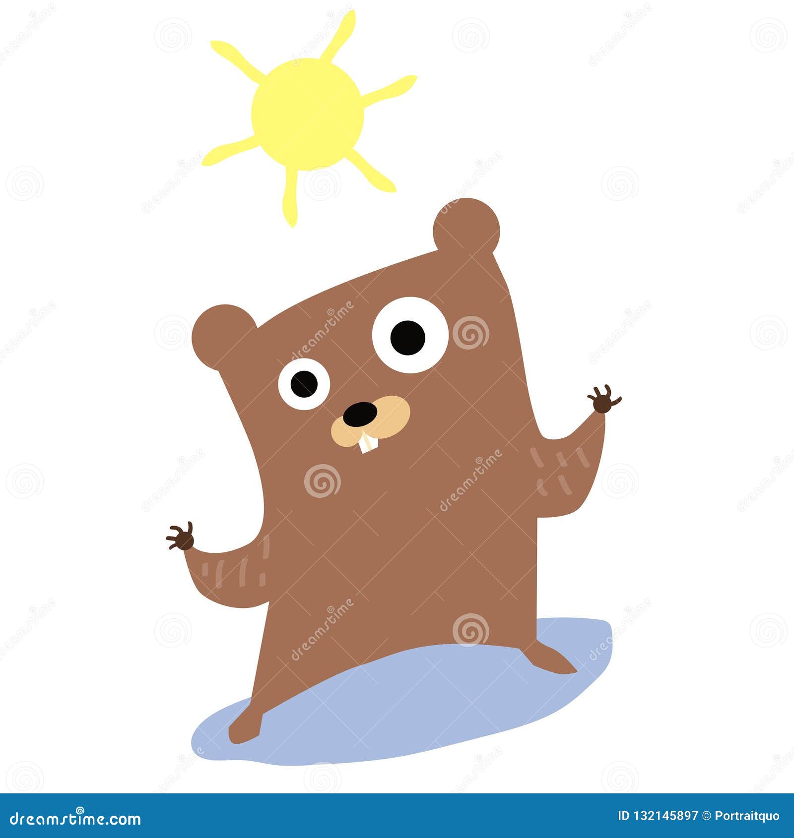 Marmot Standing Illustration Cartoon Vector | CartoonDealer.com #133820789