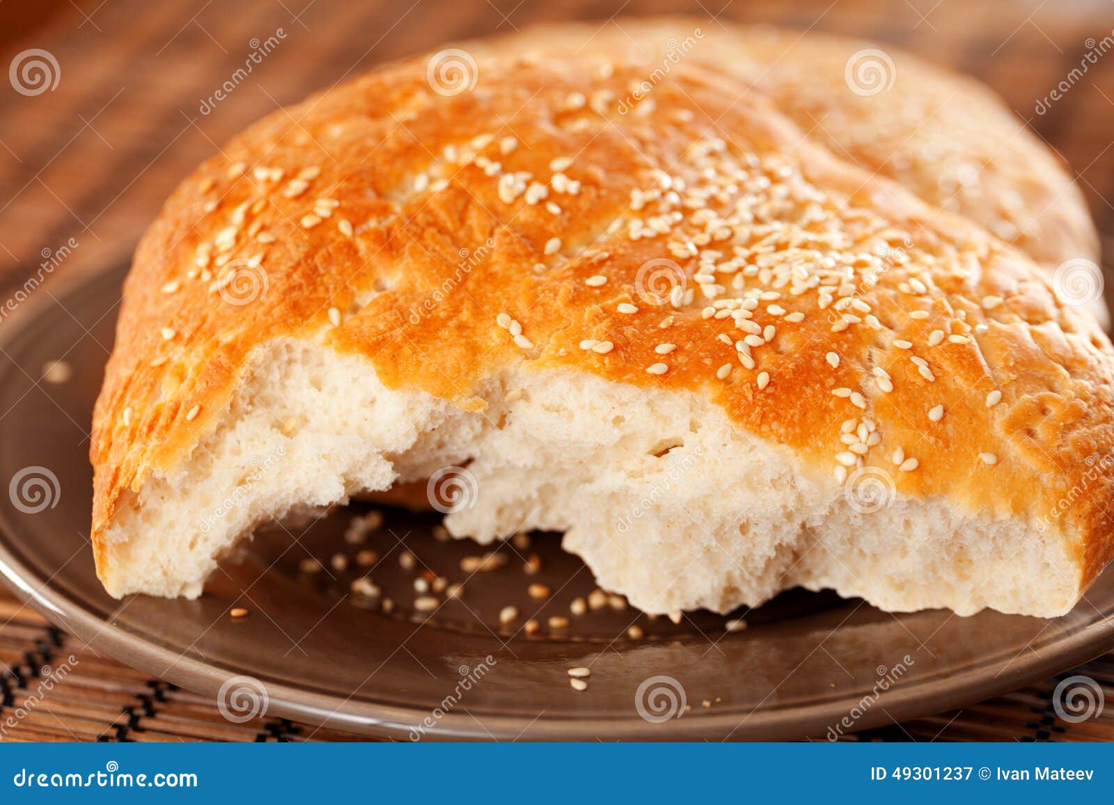 Marokan bread stock image. Image of indoors, sesame, still - 49301237