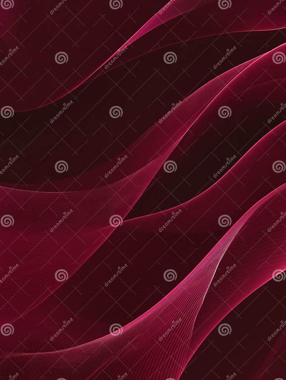 Maroon Abstract Background with Smooth Flowing Waves Stock Illustration ...