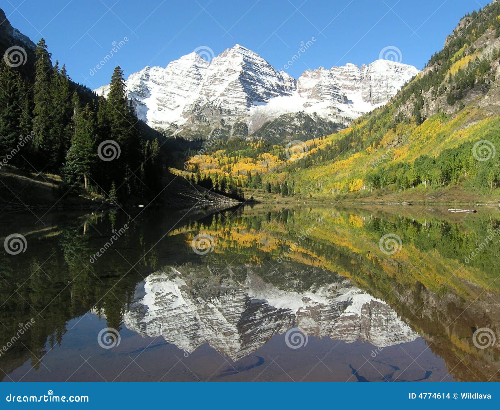 Maroon Bells stock photo. Image of aspen, lake, water - 4774614