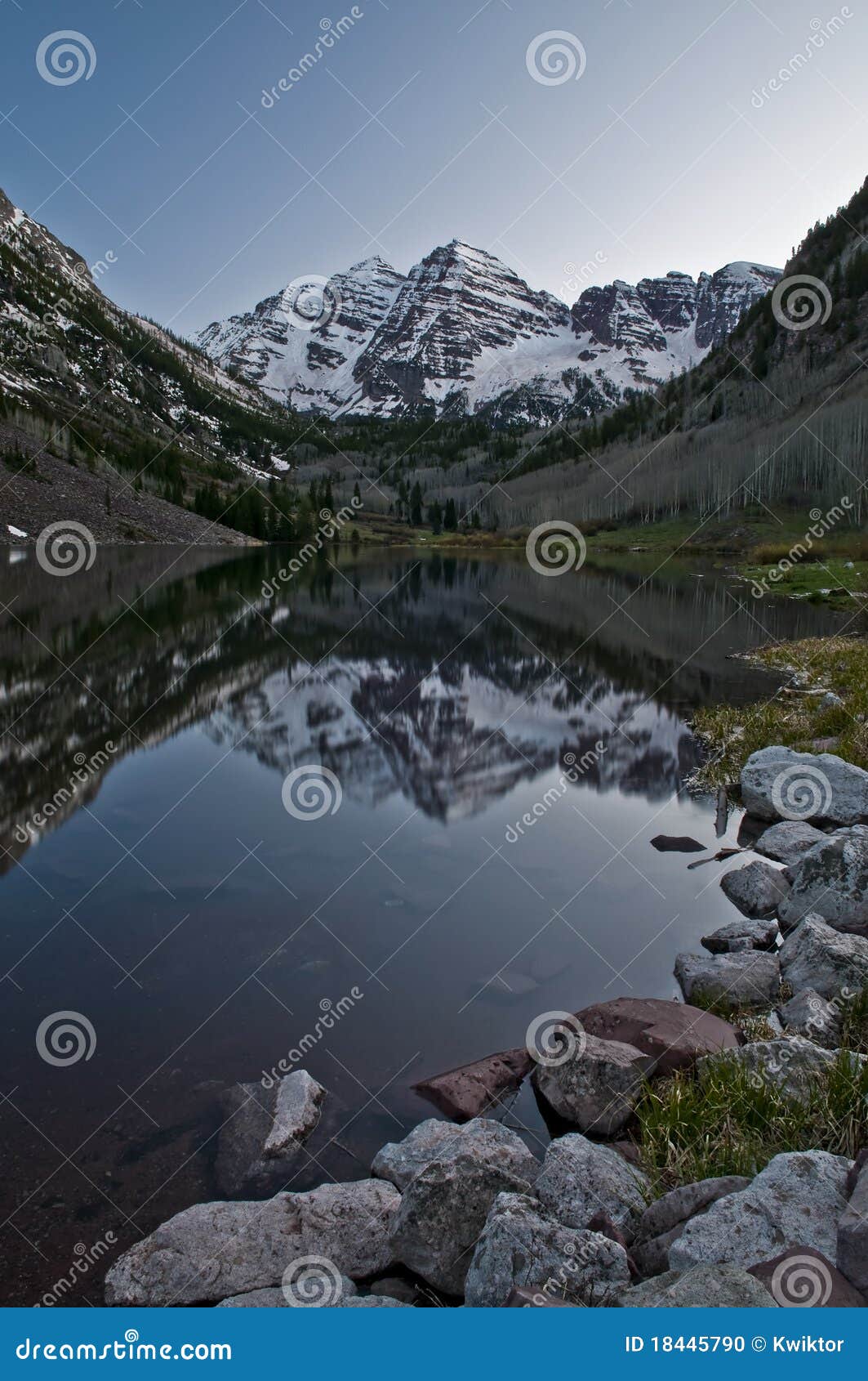 Maroon Bells Colorado stock photo. Image of reflection - 18445790