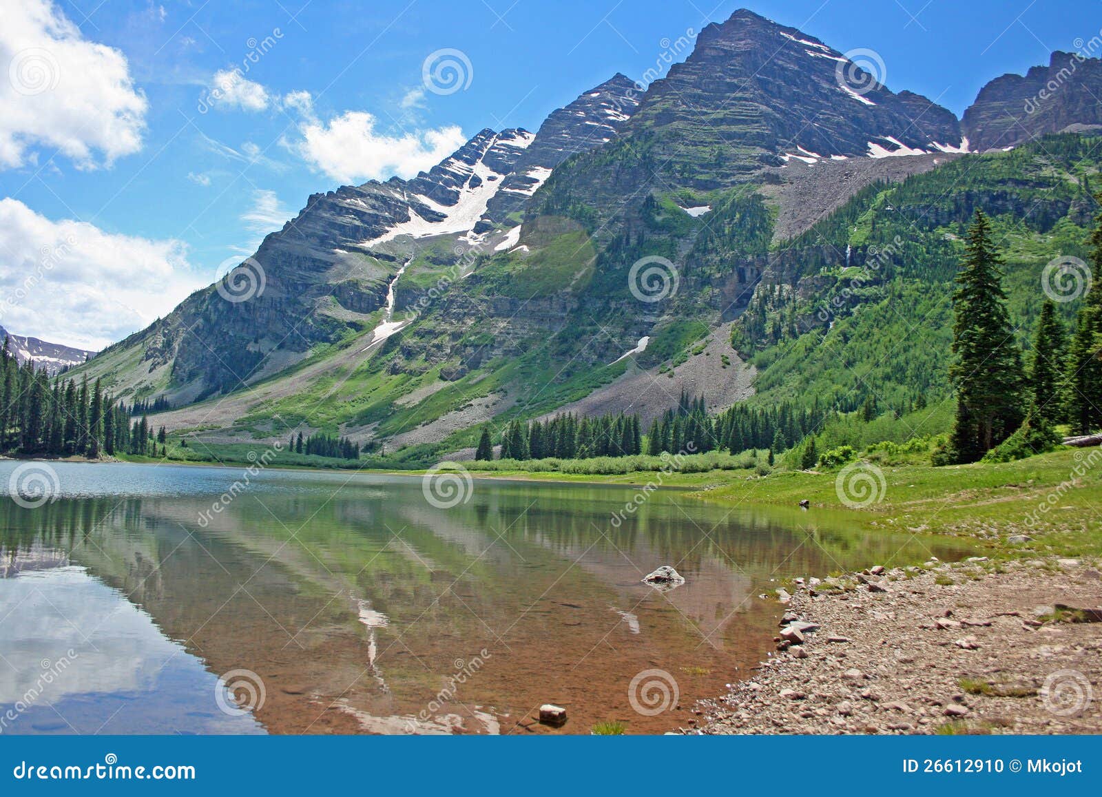 Maroon Bells, Colorado stock photo. Image of bells, beauty - 26612910
