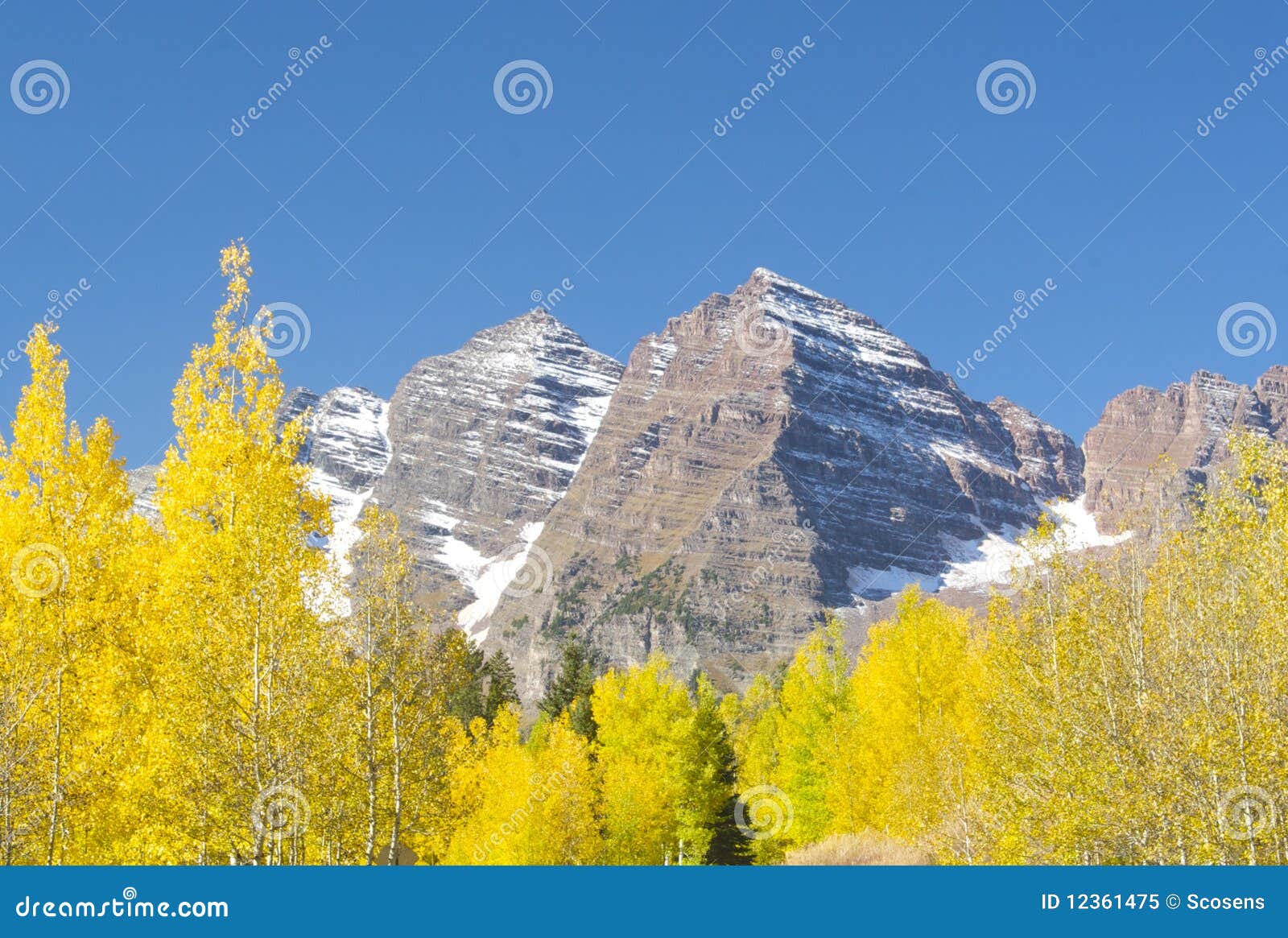 Maroon Bells in fall stock image. Image of colorado, maroon - 12361475