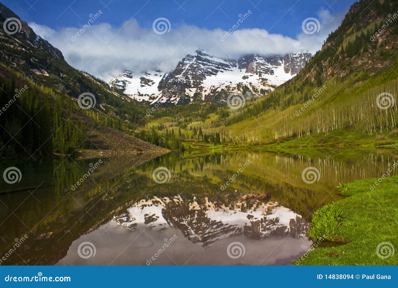 Maroon Bells, the Most Photographed Mountain Peaks Stock Photo - Image ...
