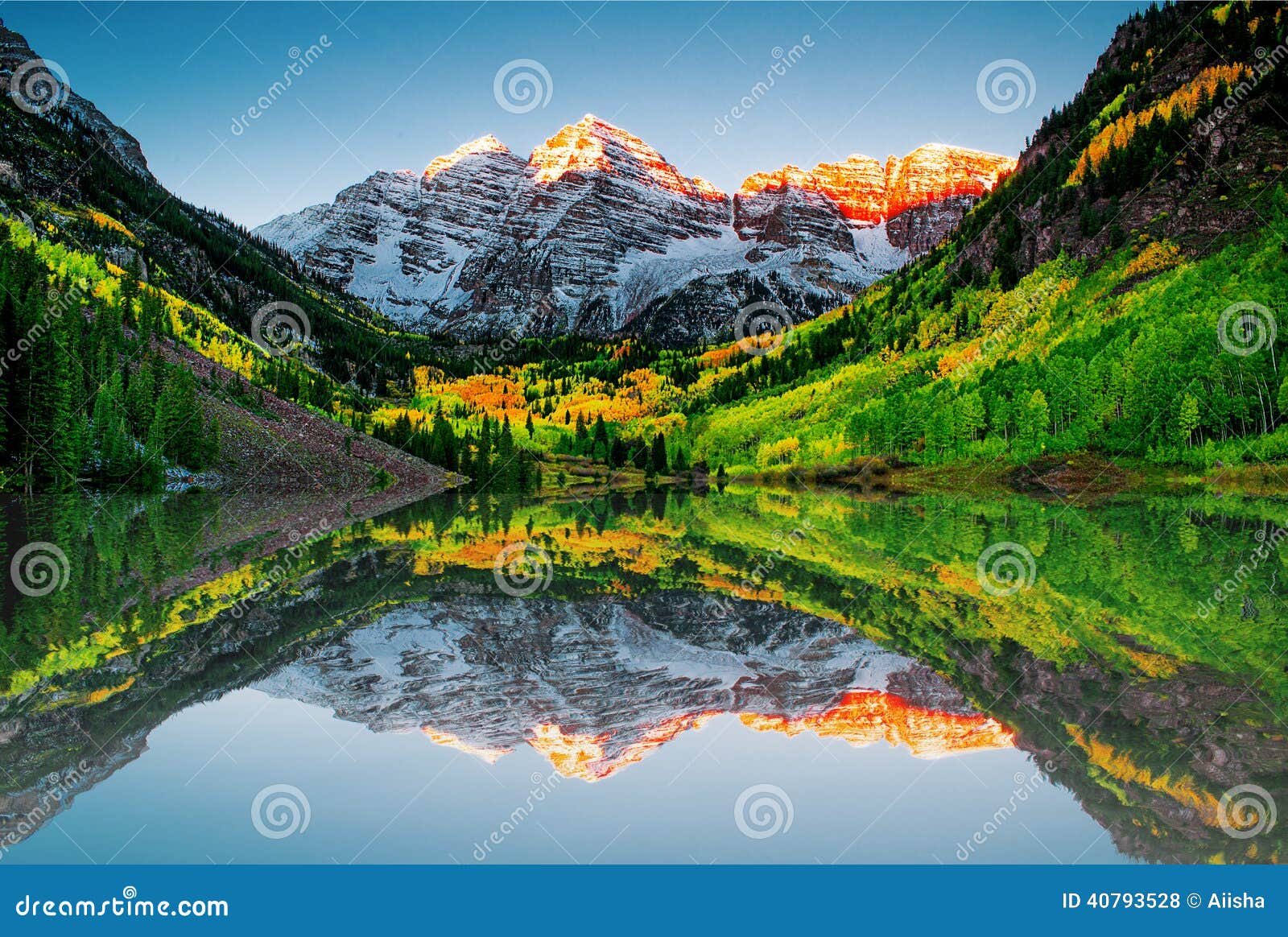 Maroon Bells stock photo. Image of mountains, sunrise - 40793528
