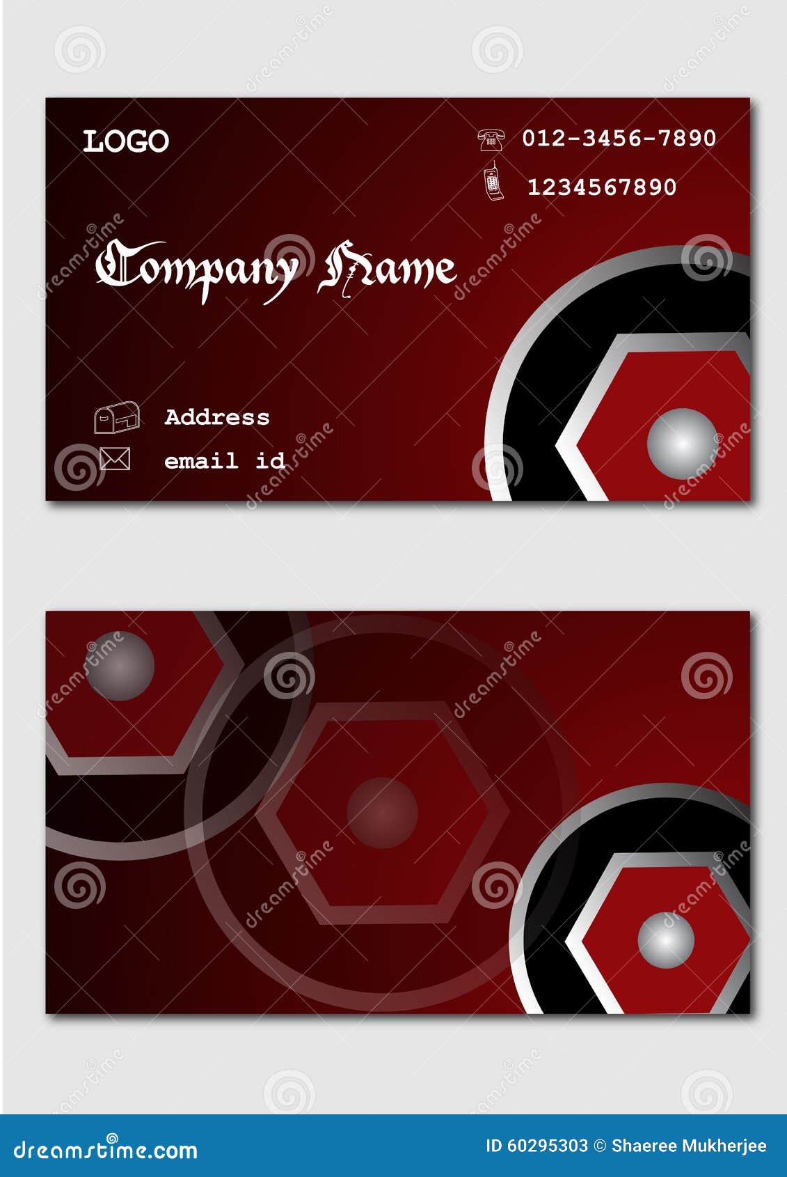 Maroon Business Card Design Template Stock Vector - Illustration of ...