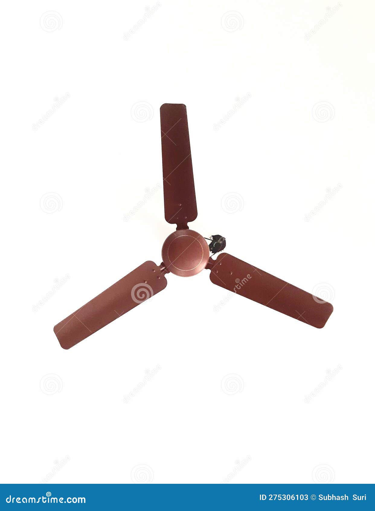 Maroon Color Ceiling Fan with White Roof Background Stock Image - Image ...