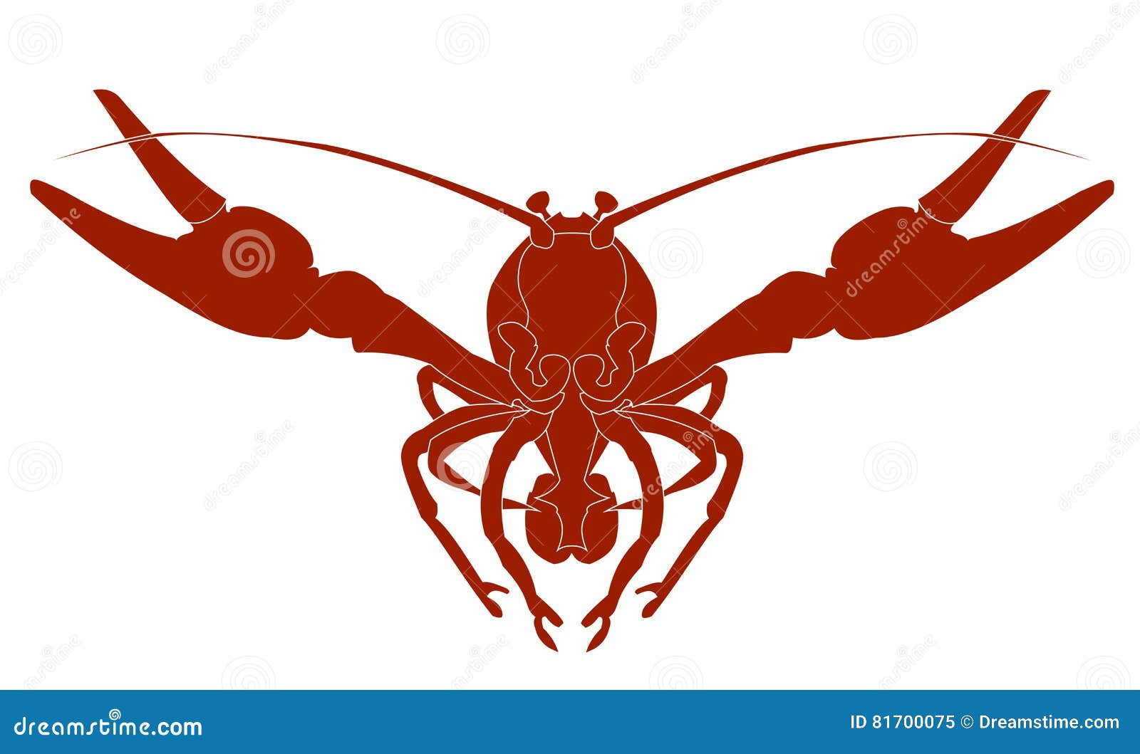 Maroon crayfish stock vector. Illustration of design - 81700075