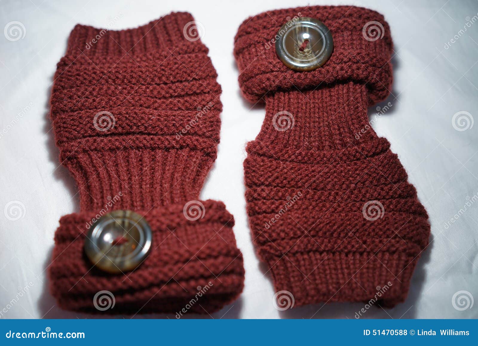 Maroon Fingerless Knitted Gloves Stock Photo - Image of craft ...