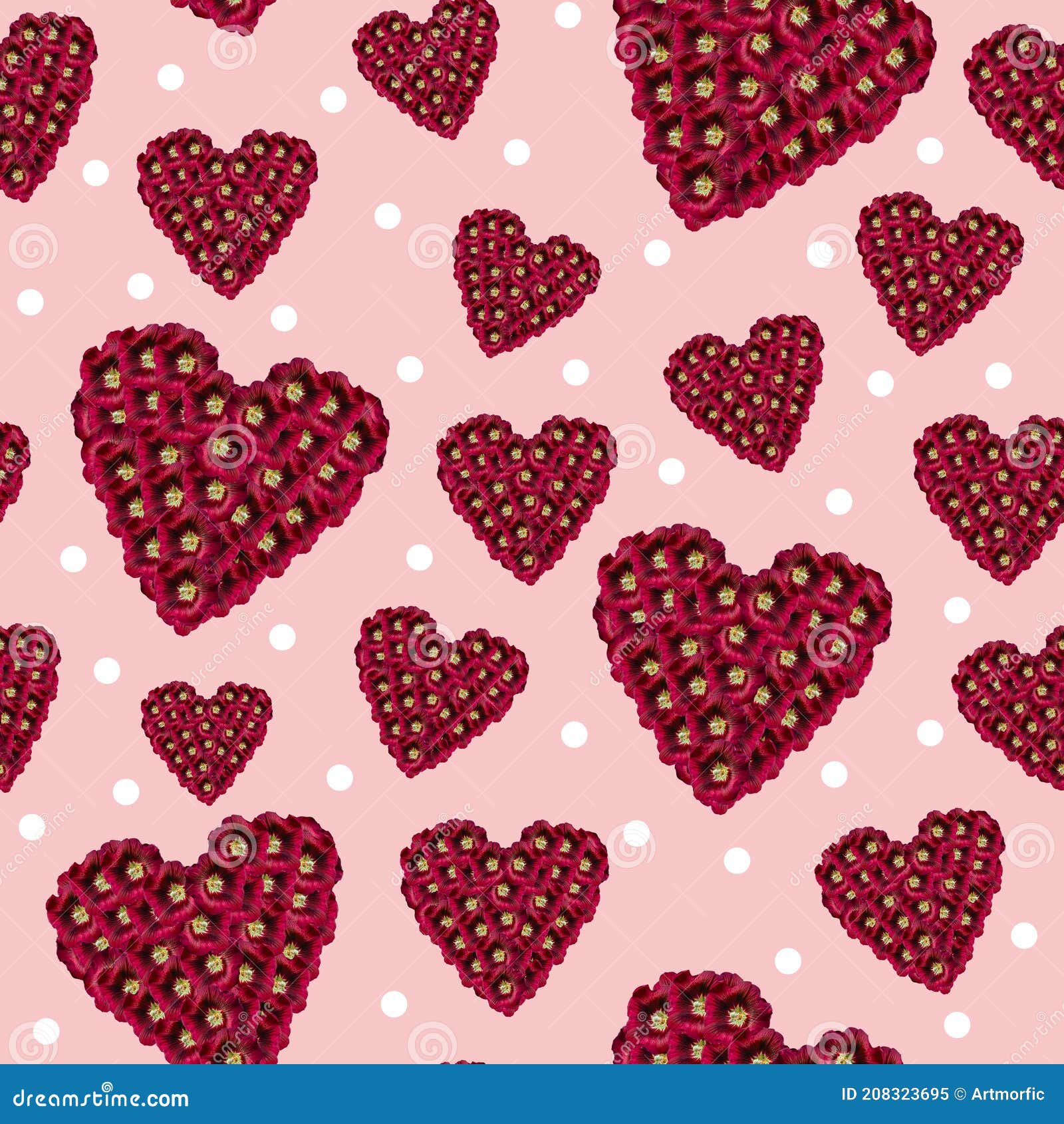 Maroon Heart Shaped Infinity Stripes Pattern Cartoon Vector ...