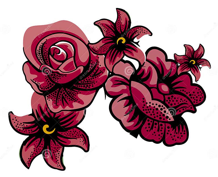 Maroon flowers stock illustration. Illustration of beauty - 13475613