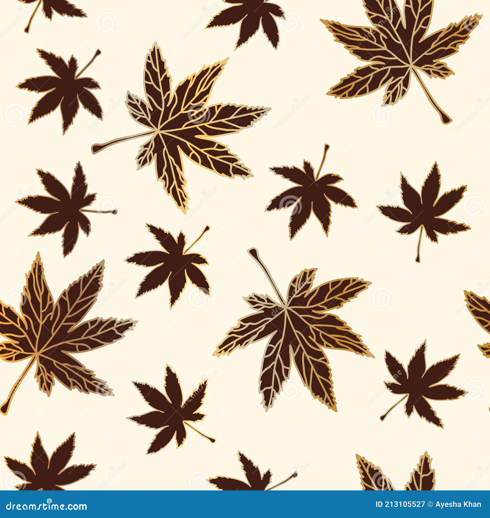 Maroon Maple Leaves Seamless Pattern Stock Vector - Illustration of ...