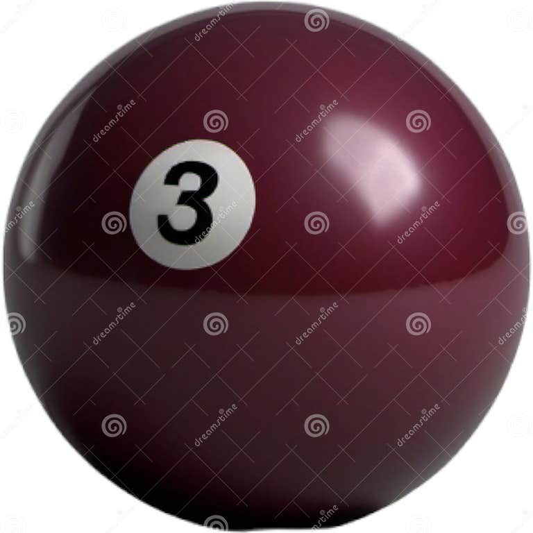 Maroon Pool Ball Isolated on White Background Stock Illustration ...