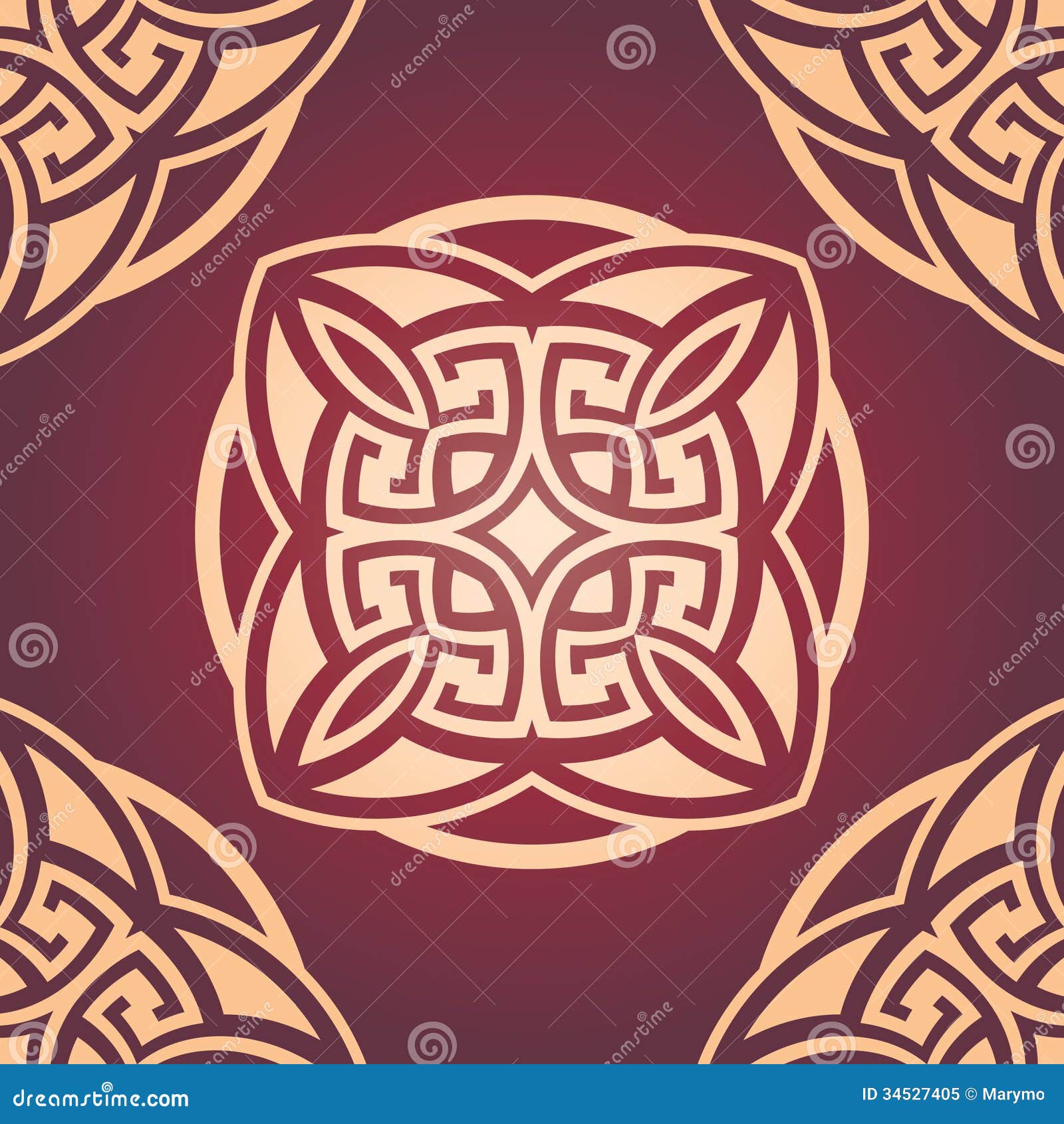 Maroon Seamless Damask Pattern Stock Vector - Illustration of ethno ...