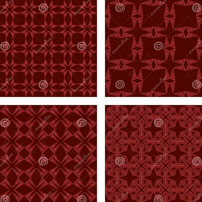 Maroon Seamless Triangle Pattern Wallpaper Set Stock Vector ...