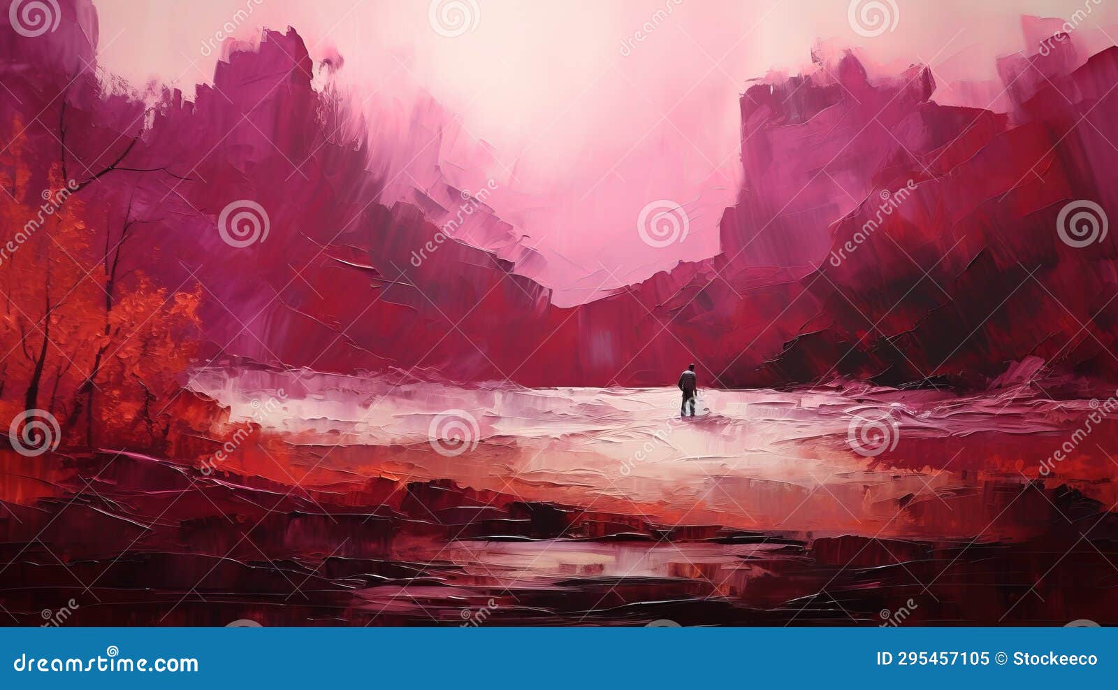 Maroon Sky: A Dramatic Landscape Painting Tutorial Royalty-Free Stock ...