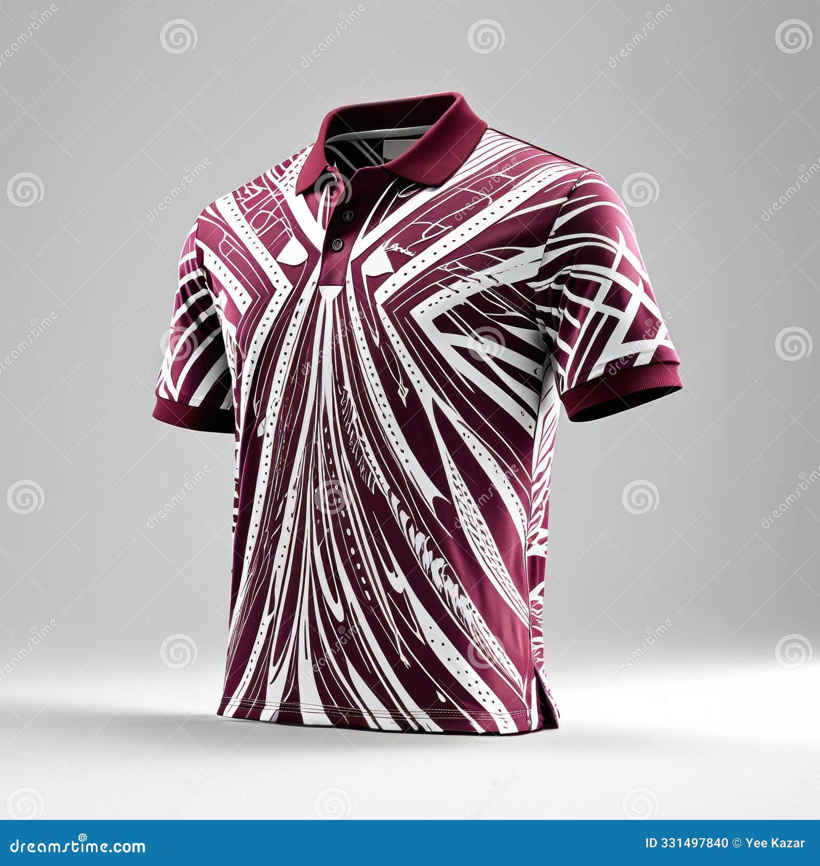 Maroon and White Abstract Pattern Polo Shirt Mockup. Stock Illustration - Illustration of maroon ...