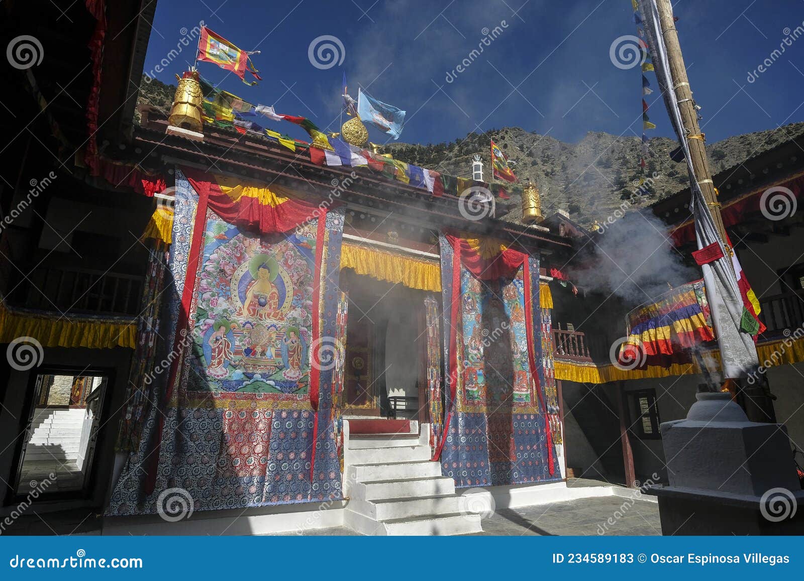 The Monastery In Marpha Village On The Annapurna Circuit Trek, N ...